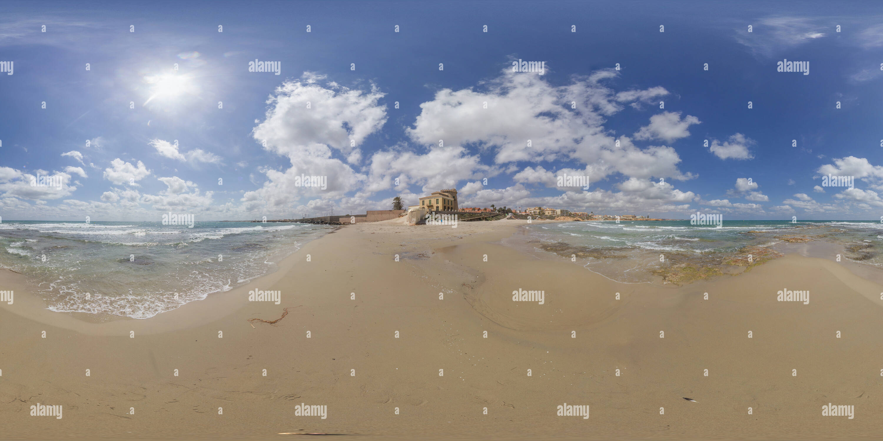 360° view of Torre de La Horadada(Playa del Conde - Alamy