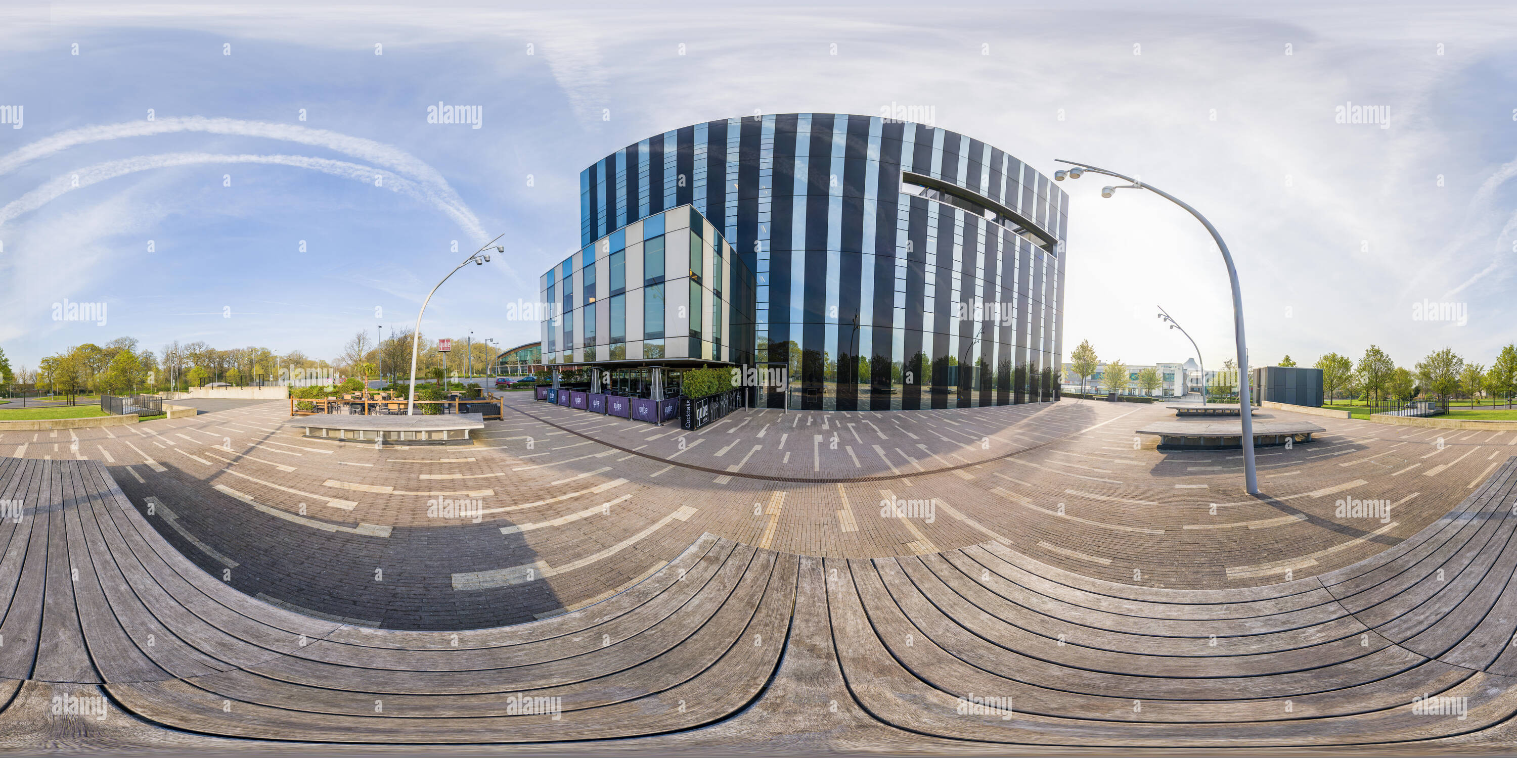 360° view of The modern, glass and steel, local government building ...
