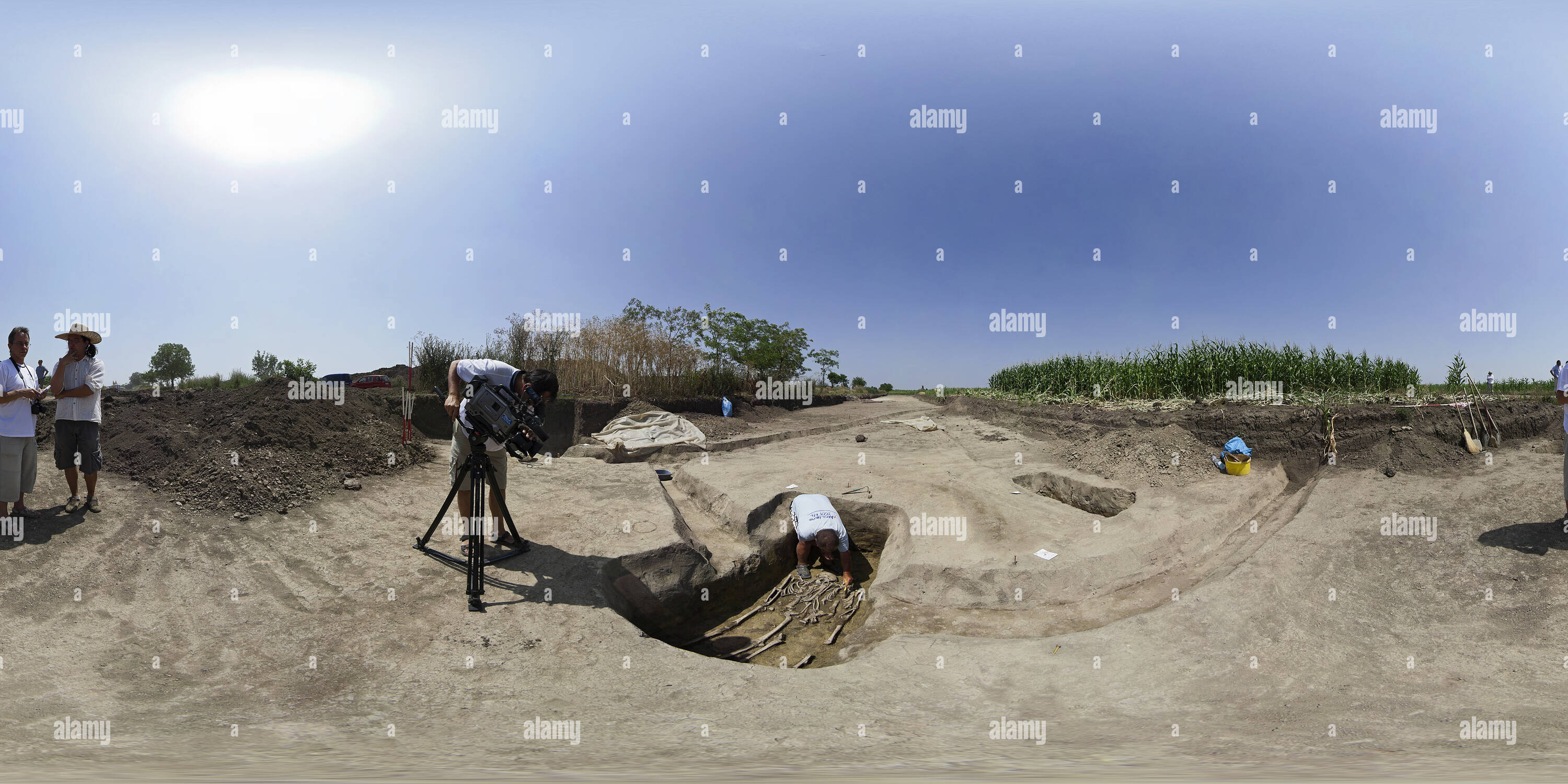 360° view of Avar-age - double cemetery on the motorway construction ...