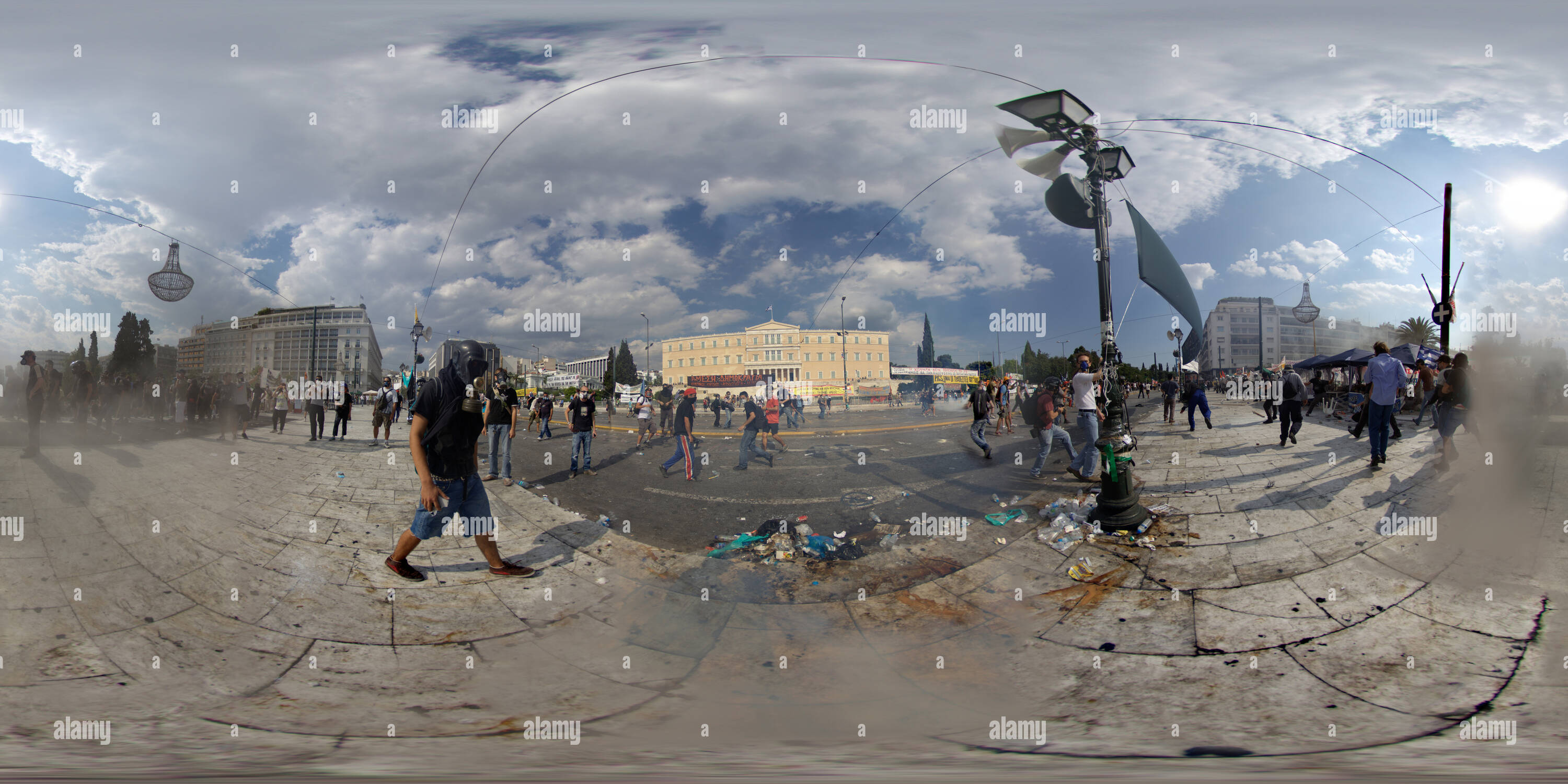 360° view of very angry people Athens Greece - Alamy