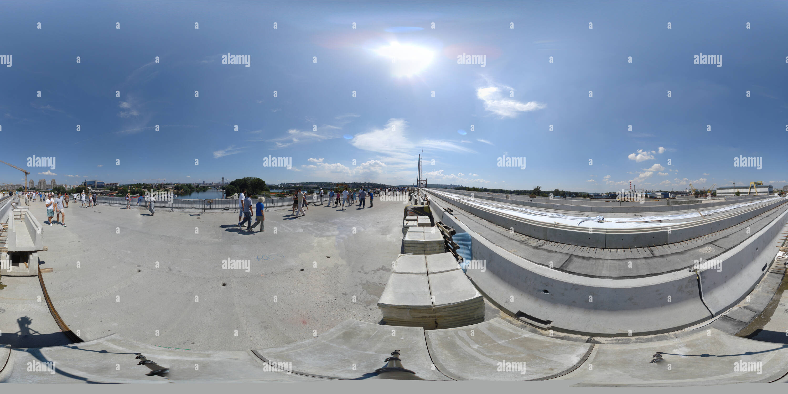 360° view of Ada Bridge Belgrade - Serbia - Alamy