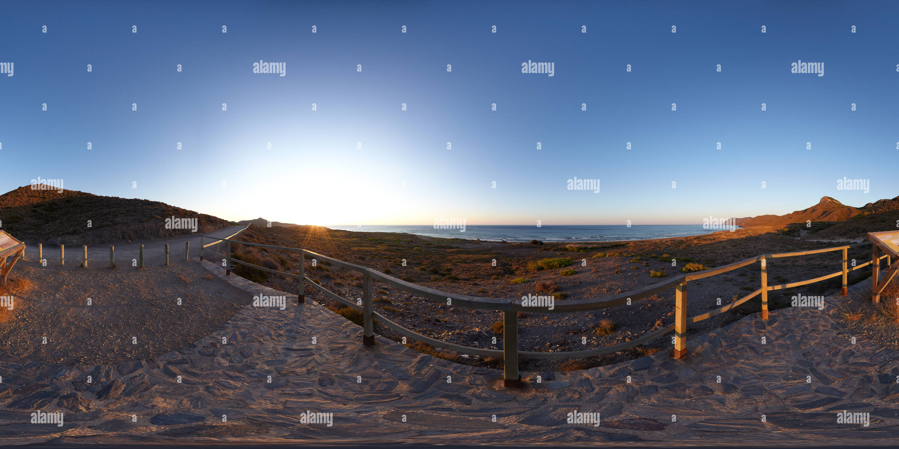 360° view of Long Beach viewer, Calblanque - Alamy
