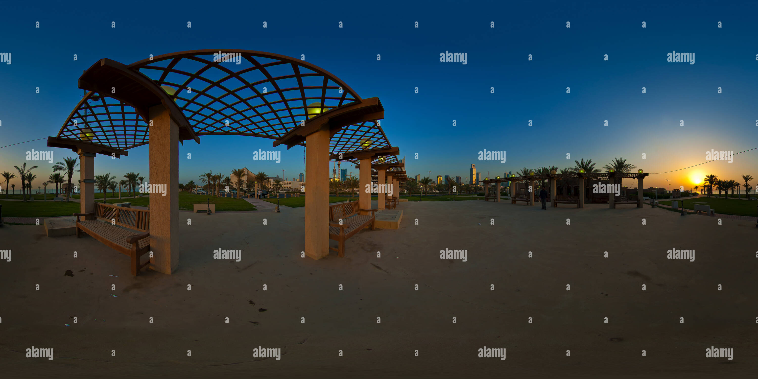 360° view of Kuwait Seaside Sunset - Alamy