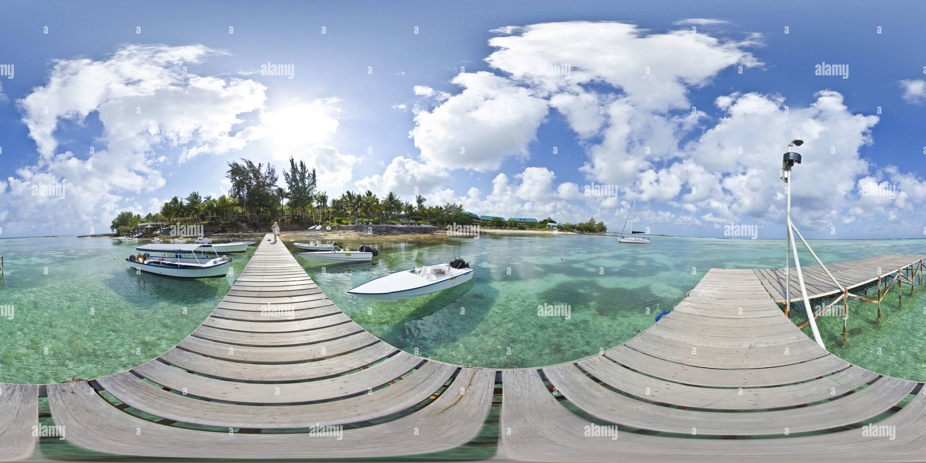 360° view of Le Canonnier Pier Mauritius - Alamy