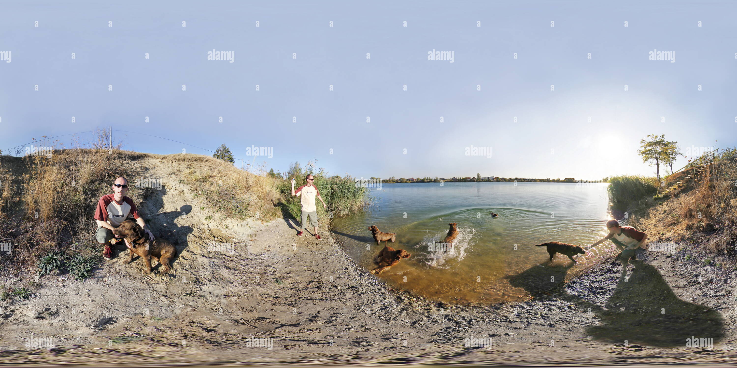 360° view of Swimming in the lake - Alamy