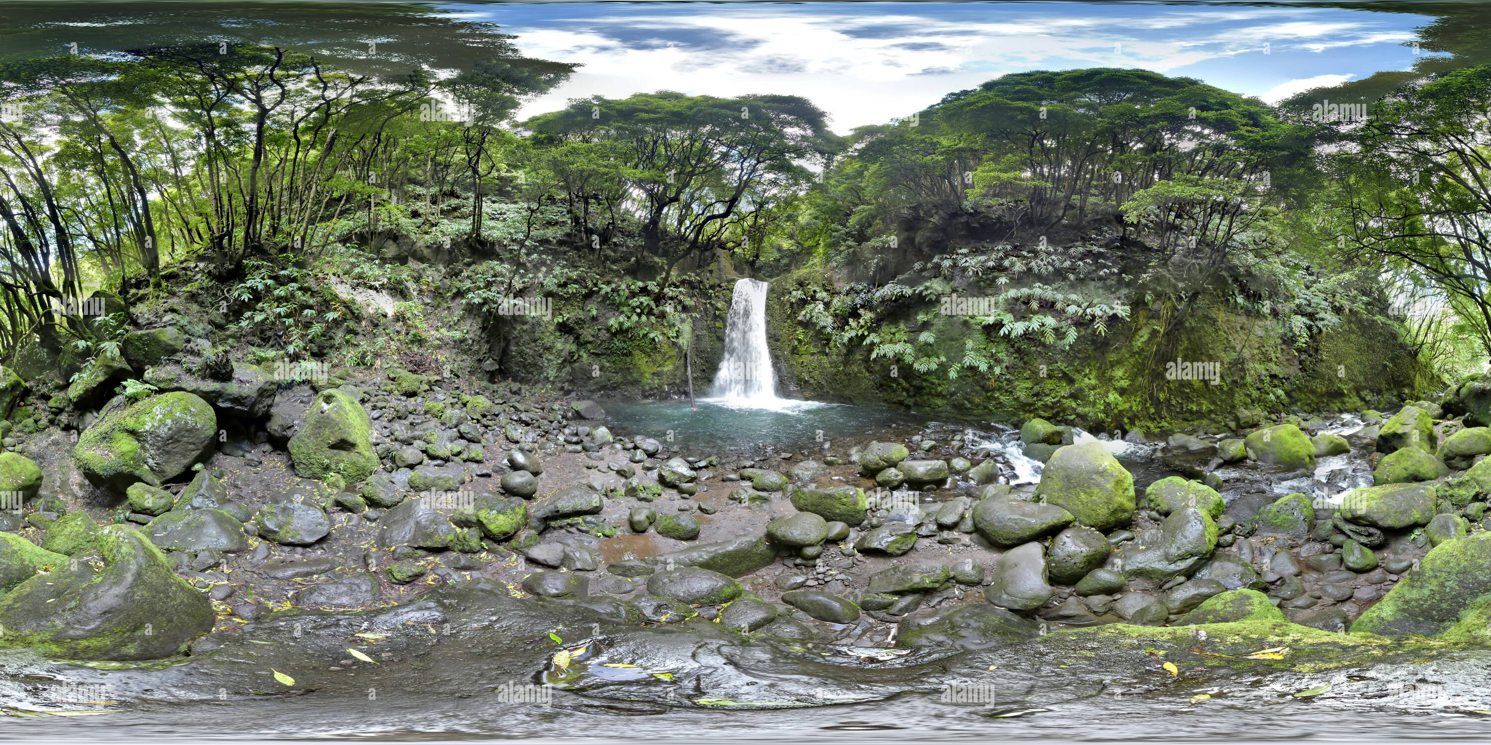 360° view of Waterfall of Prego - Alamy