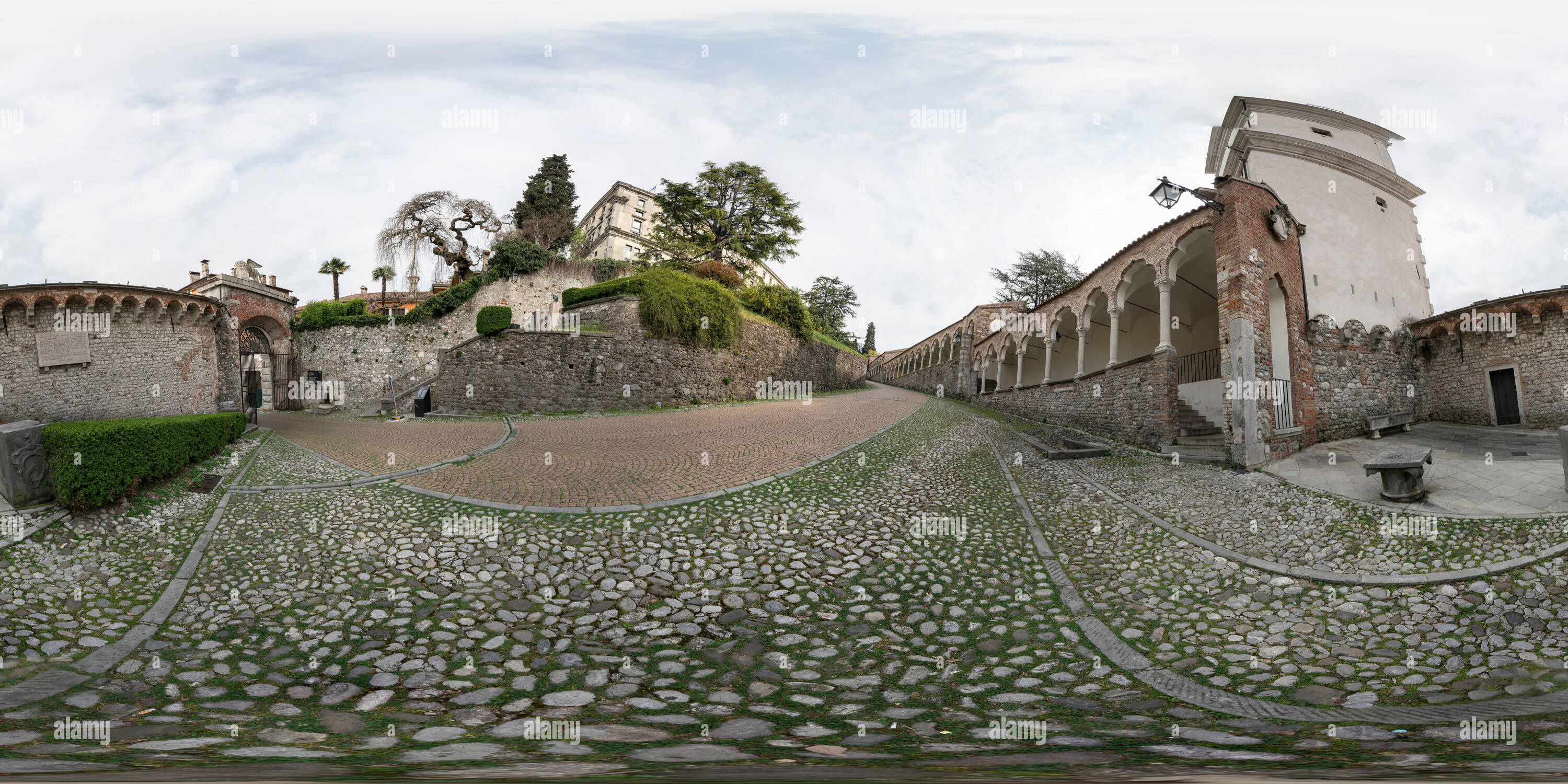 360° view of Udine, friuli Venezia Giulia region, Italy. the road that ...