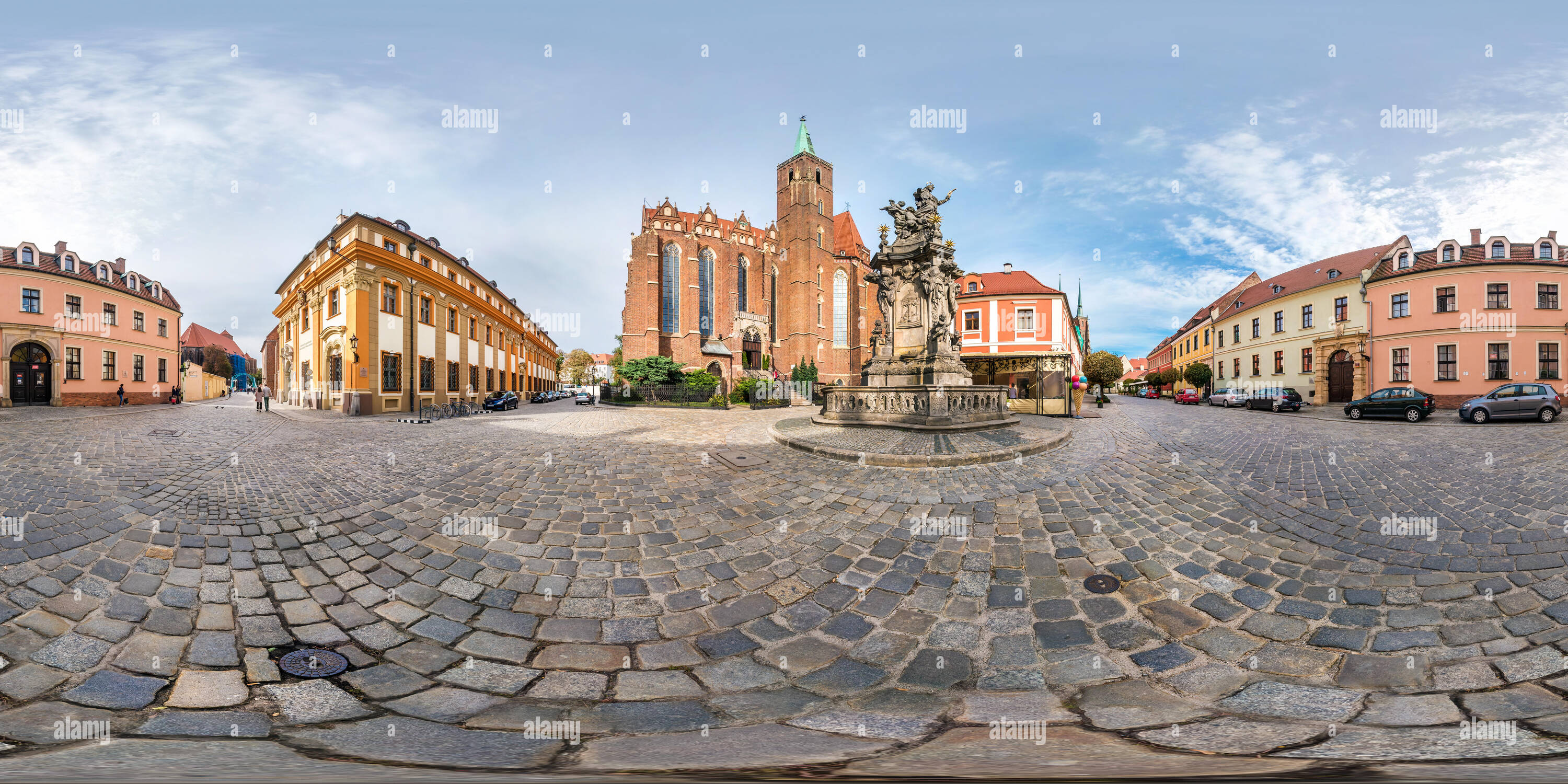 360° view of WROCLAW, POLAND - SEPTEMBER, 2018: full seamless spherical ...
