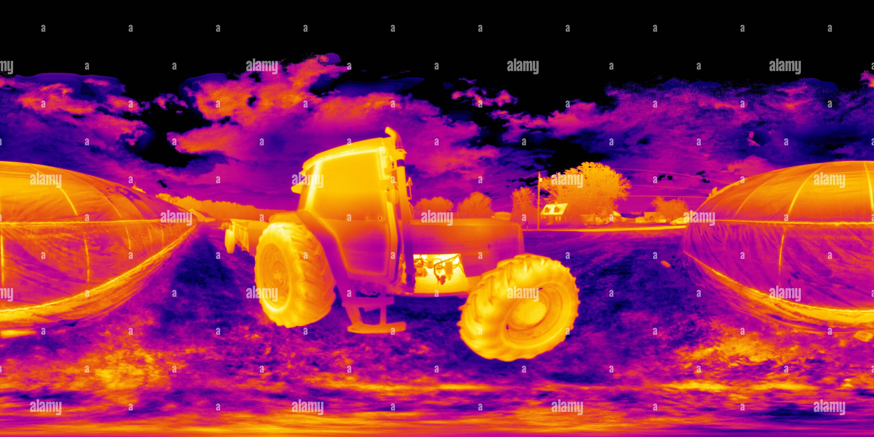360° view of Tractor at Verrill Farm - Alamy