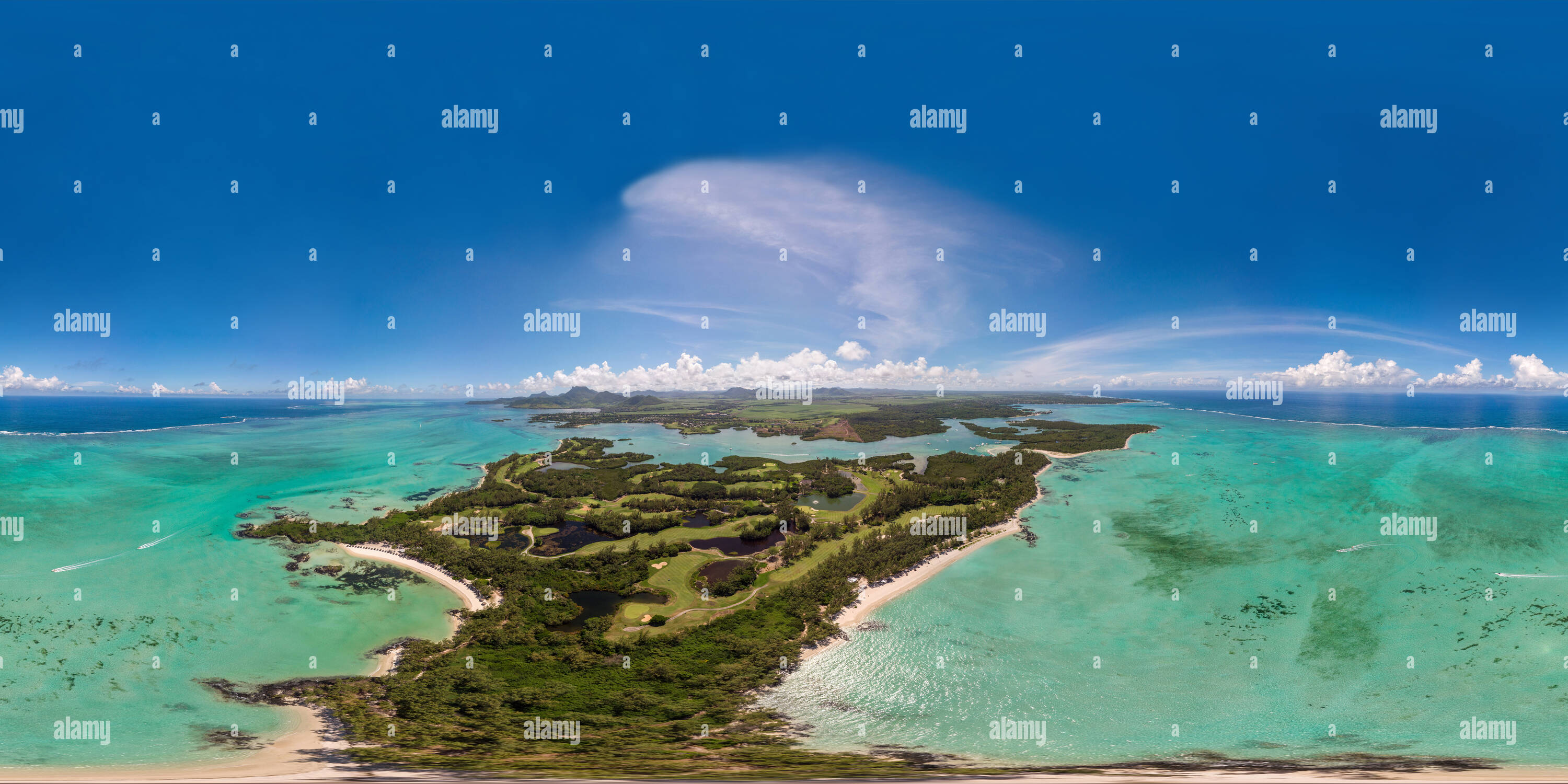 360° view of Ile Aux Cerf, Mauritius - Alamy
