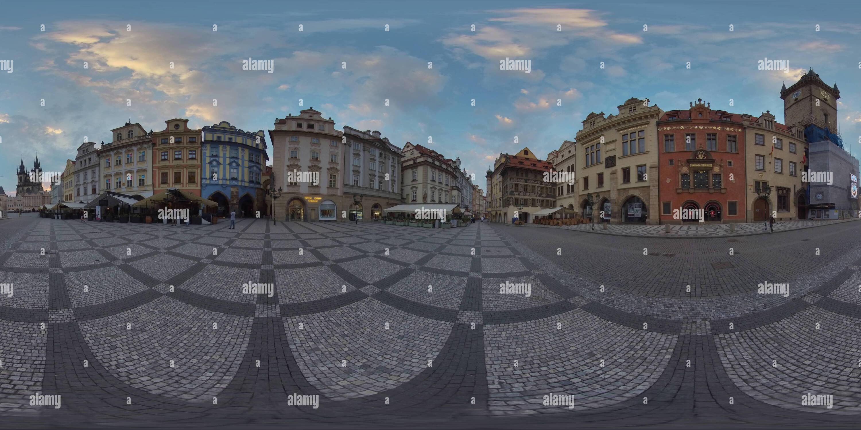 360° view of Old Town Square, Prague, Czech Republic (Czechia - Alamy