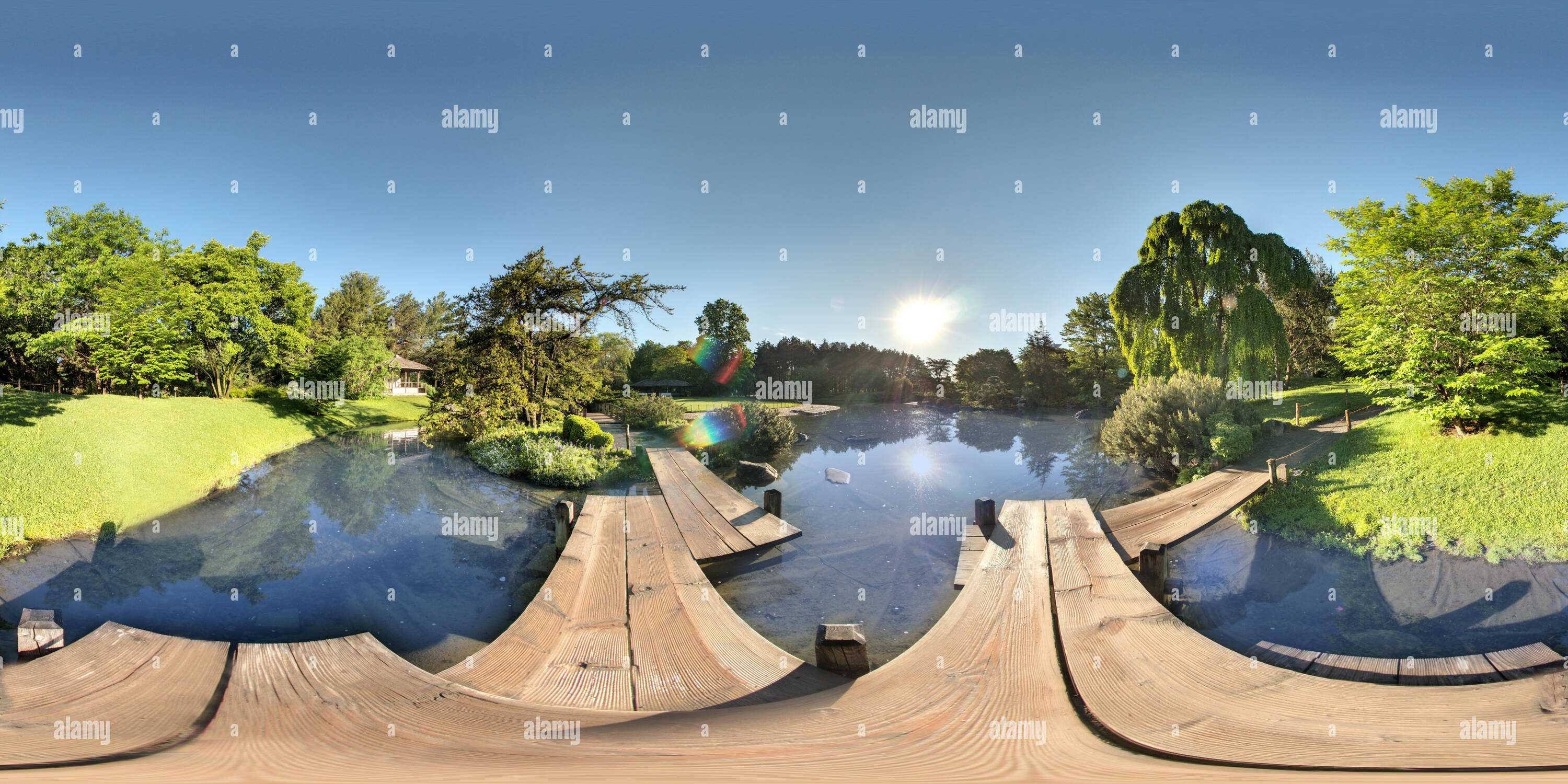 360° view of Japanese garden - Montreal Botanical Garden - Alamy