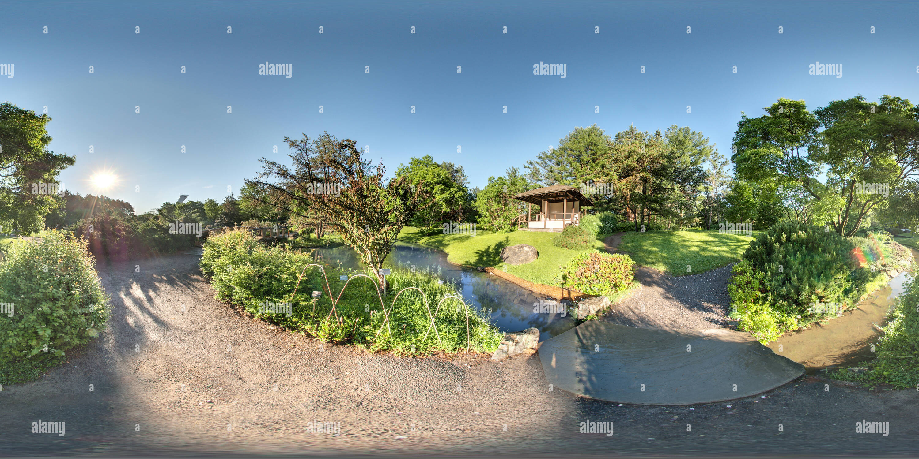360° view of Japanese garden - Montreal Botanical Garden - Alamy