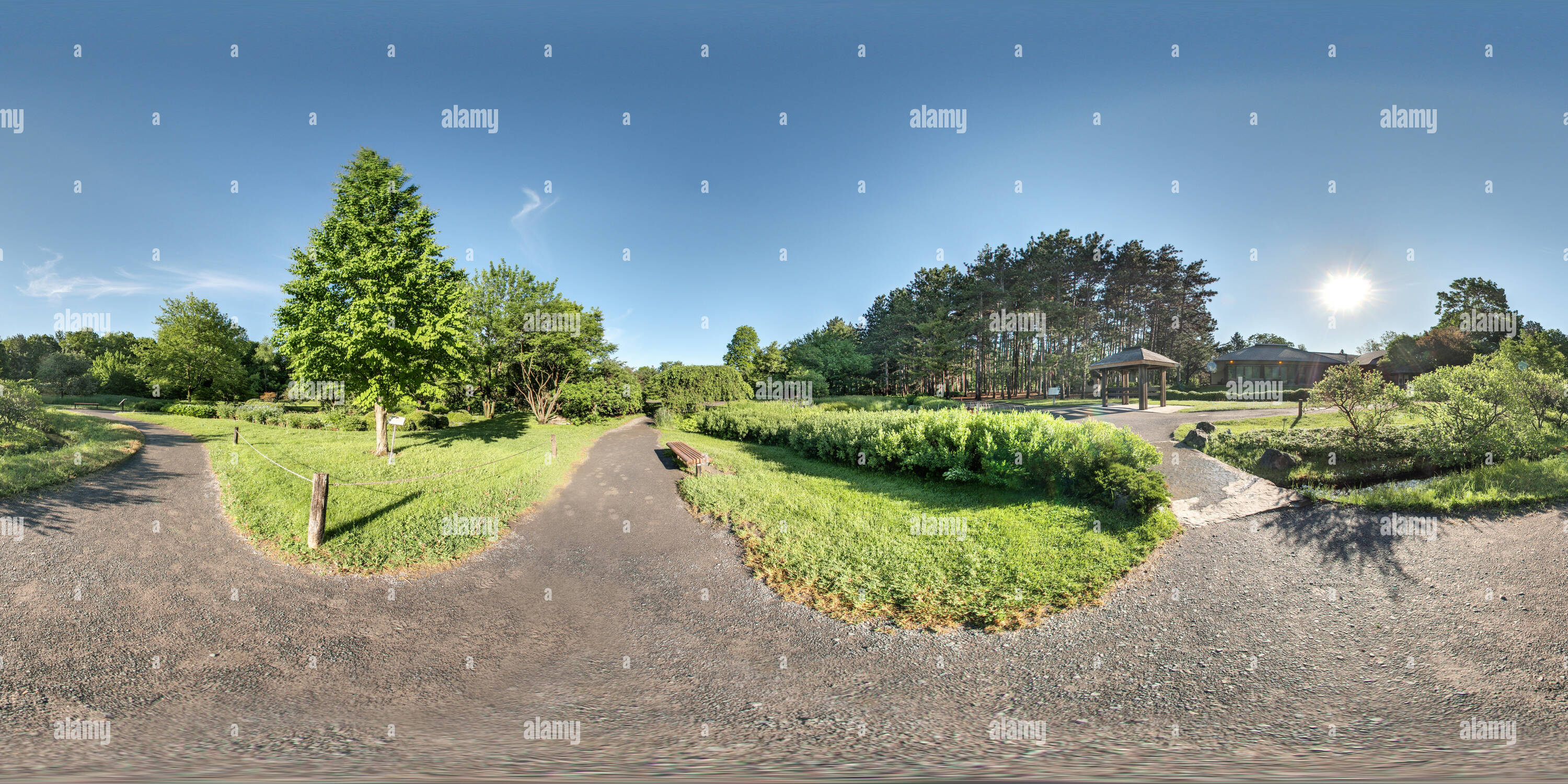 360° view of Japanese garden - Montreal Botanical Garden - Alamy