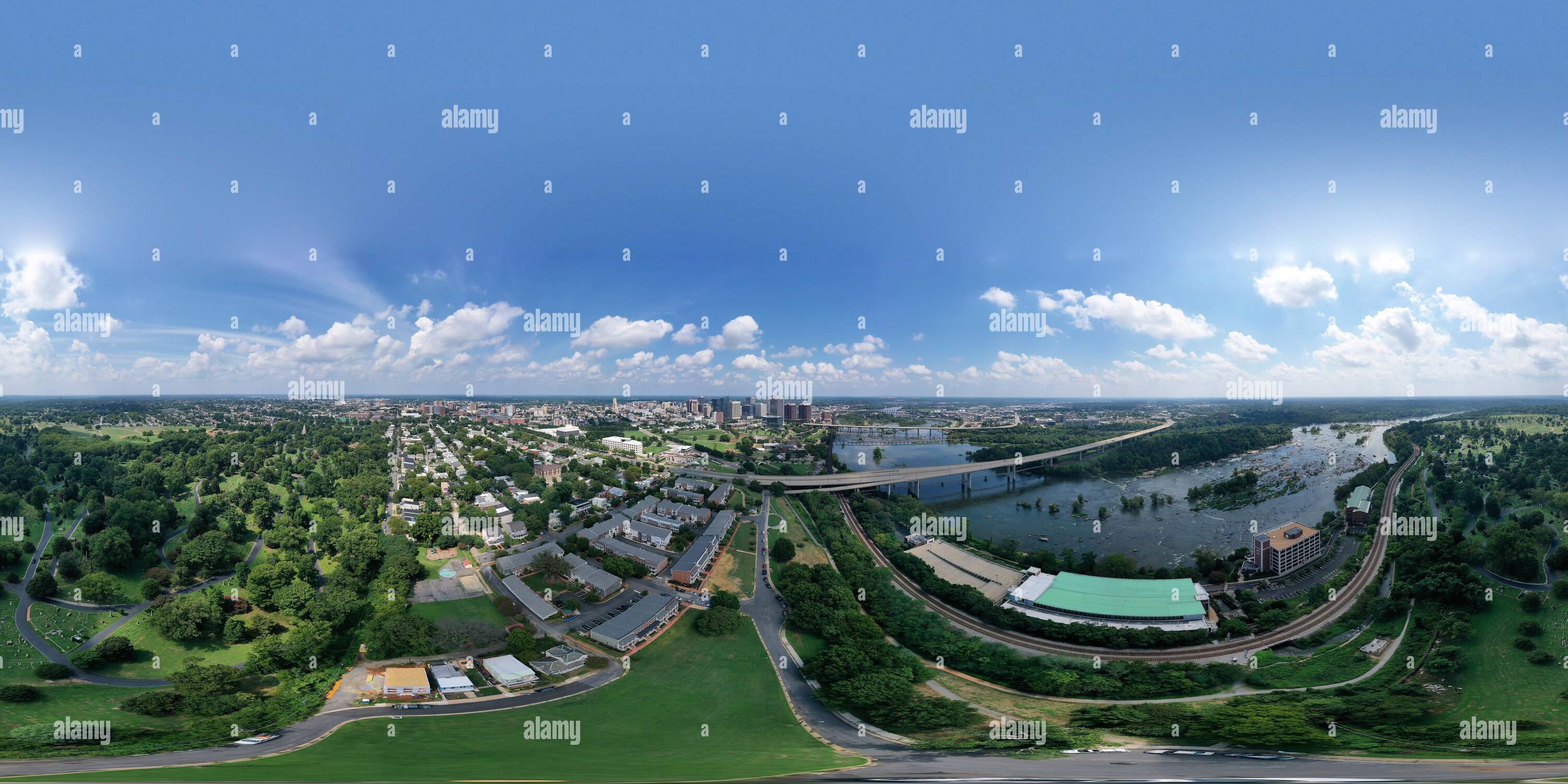 360° view of Above Richmond skyline - Alamy