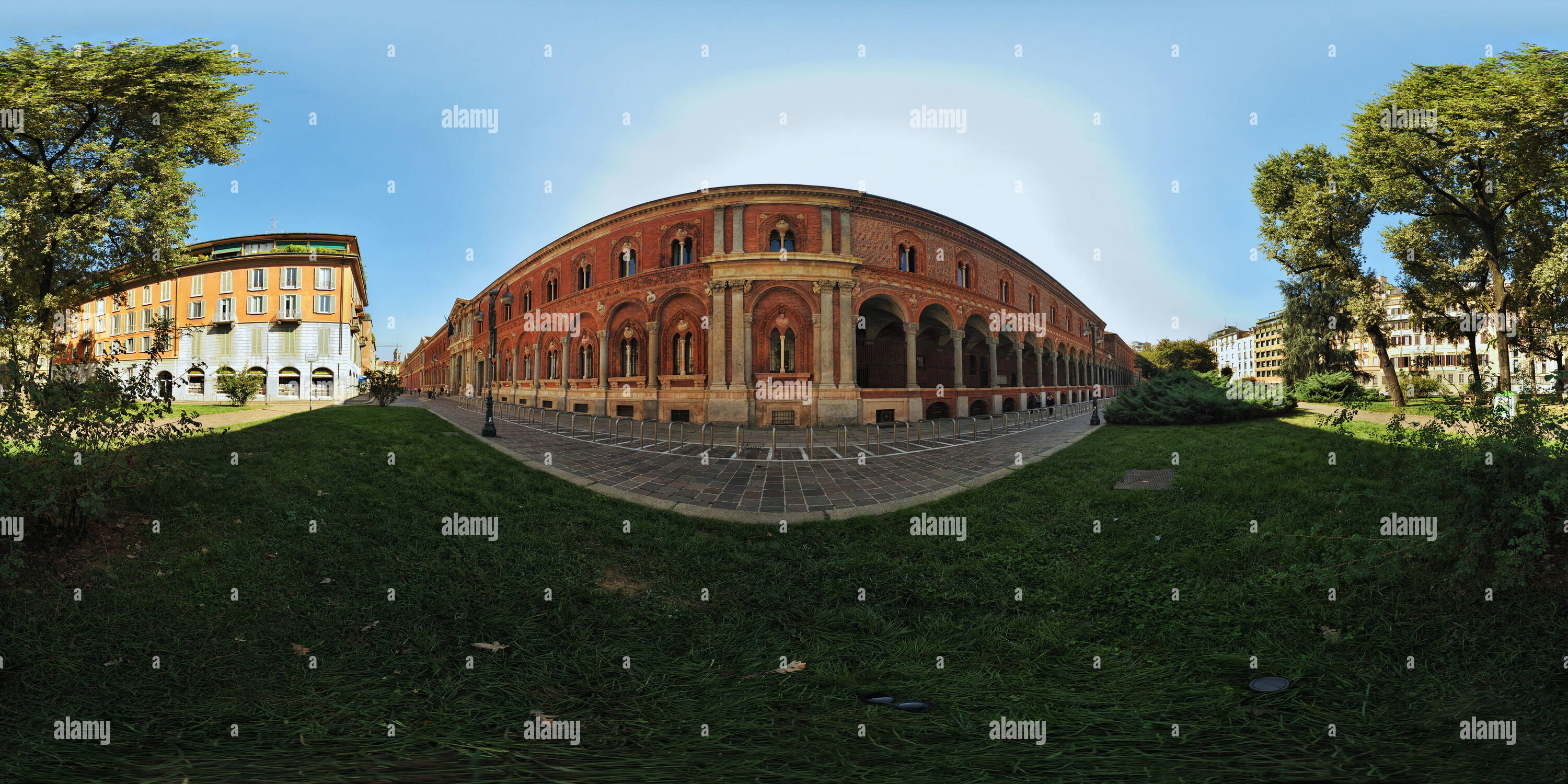 360° view of Milan University Facade on Via Festa del Perdono - Alamy