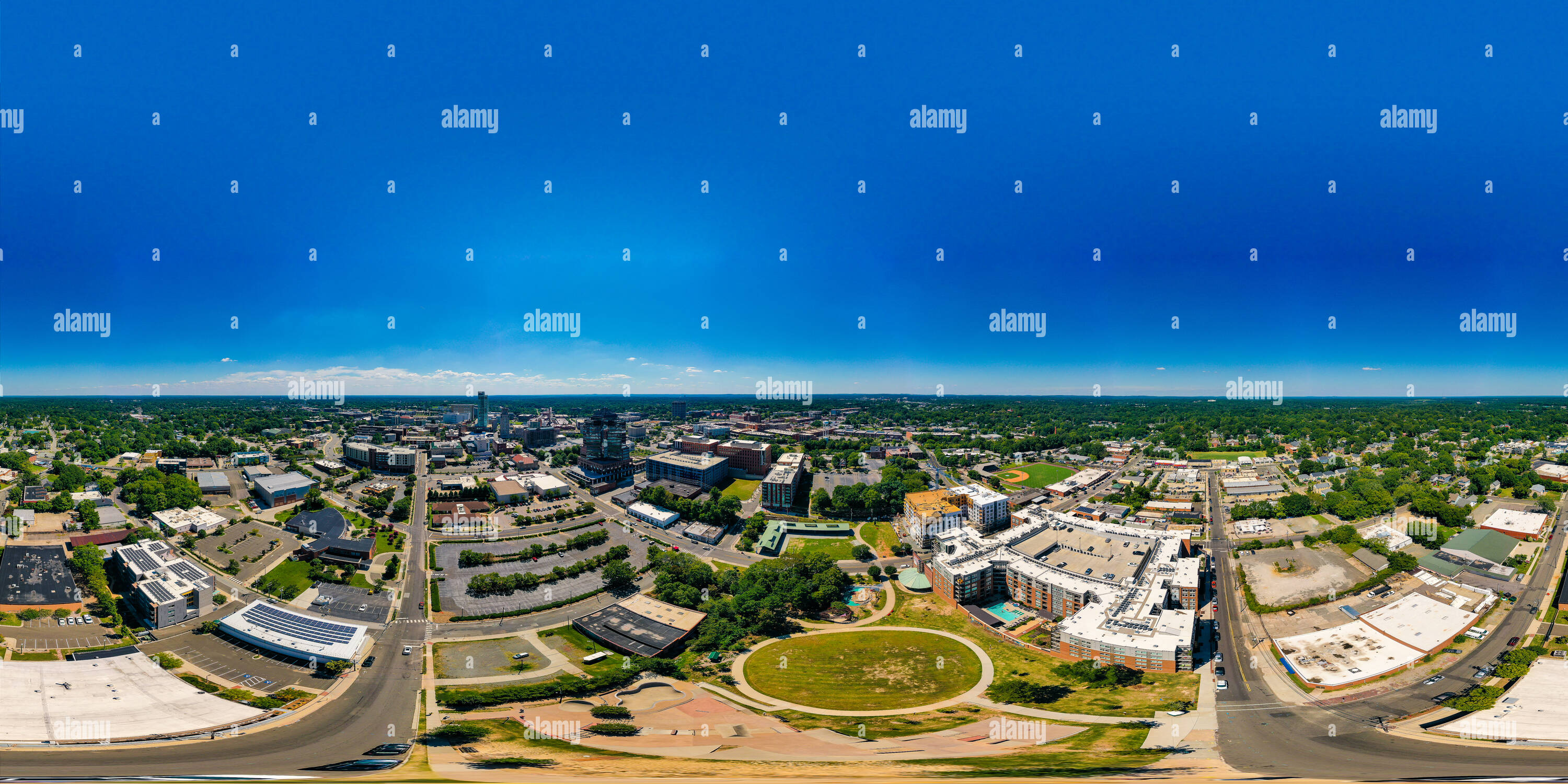 360° view of Above Central Park Durham, NC - Alamy