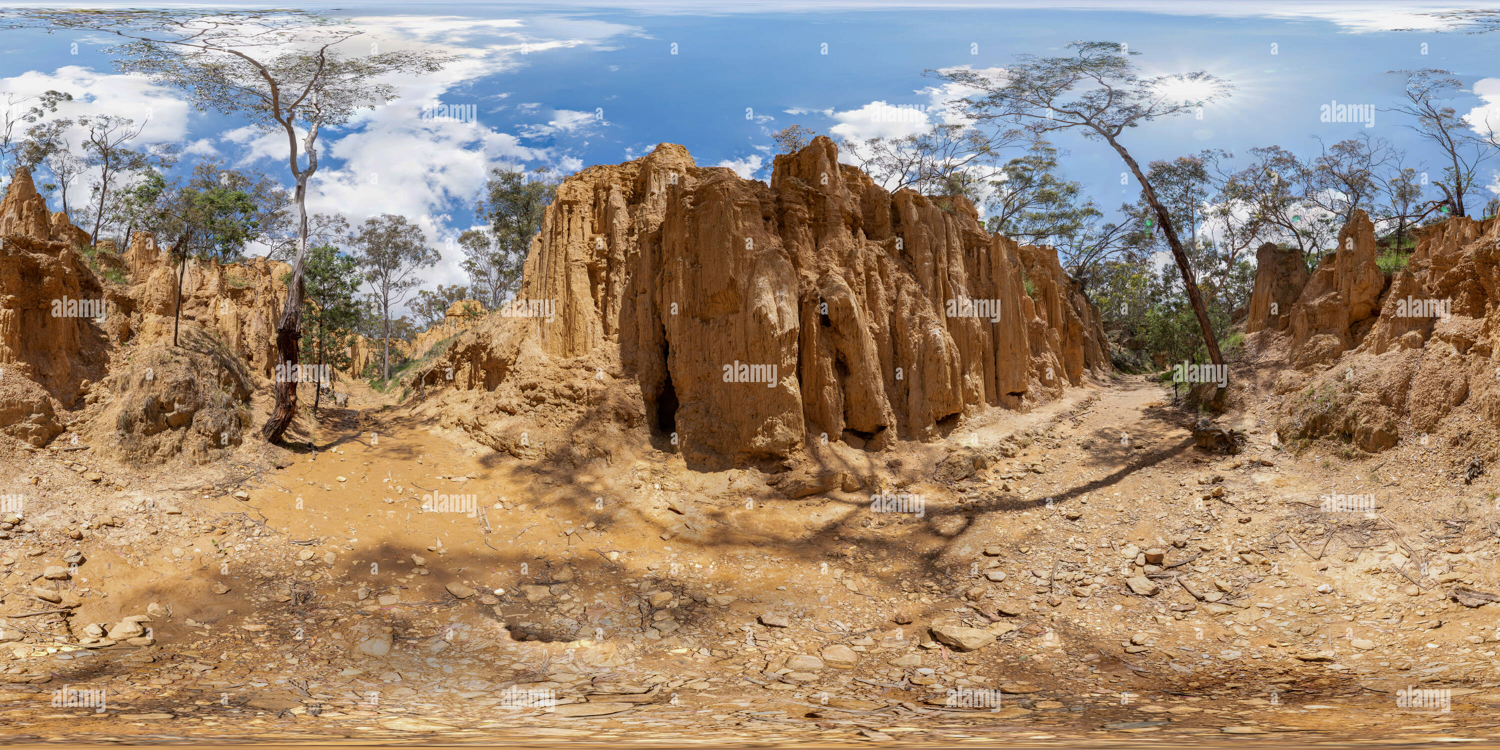 360 °-Ansicht auf Golden Gully Gold-Rush-Ausgrabungen - Alamy
