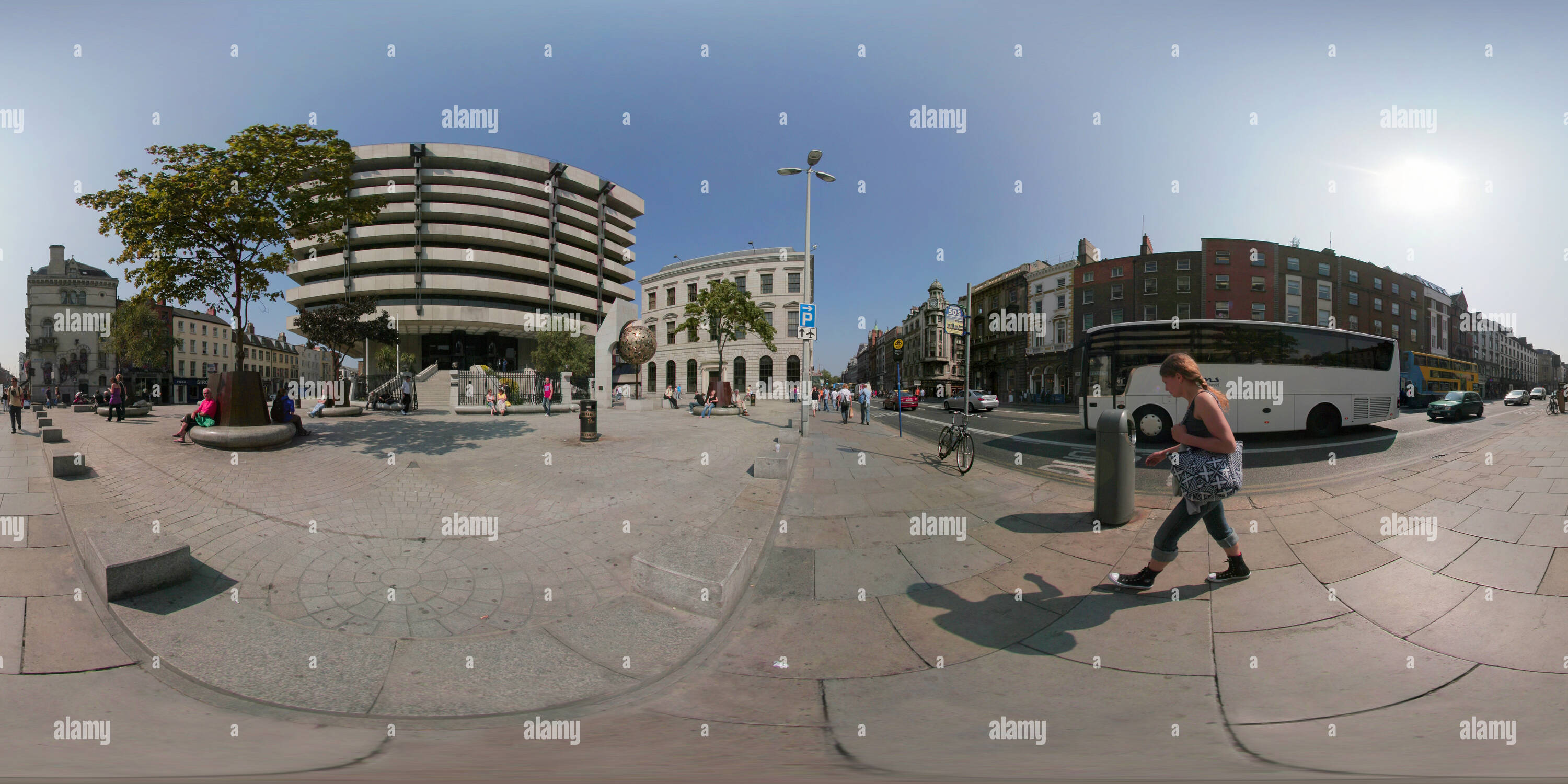 360 °-Ansicht auf Dame Street, Dublin - Alamy
