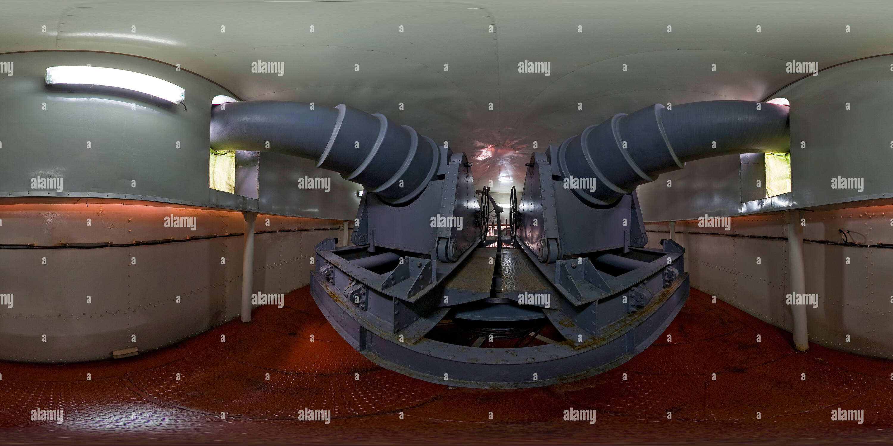 360 °-Ansicht auf Weihai Dingyuan Ship-Krupp 305 mm Kaliber Pistole ...