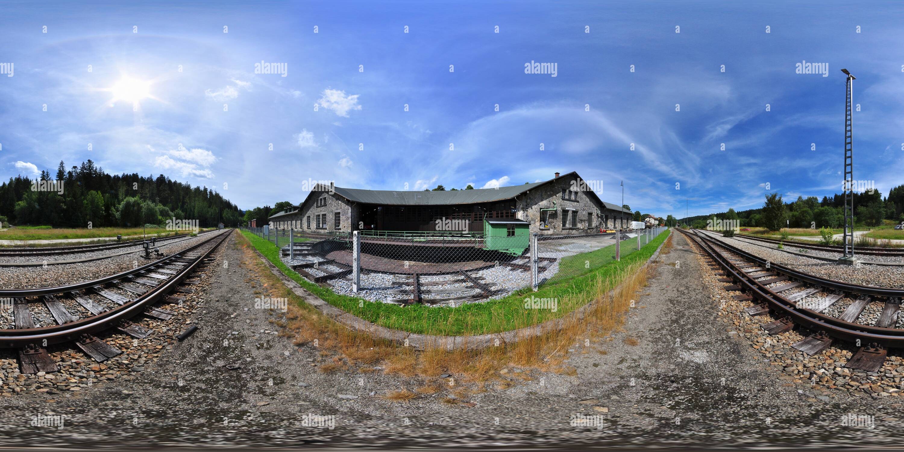 360 °-Ansicht auf Bayerisch-Eisenstein - Steamlocomotive-Shelter - Alamy