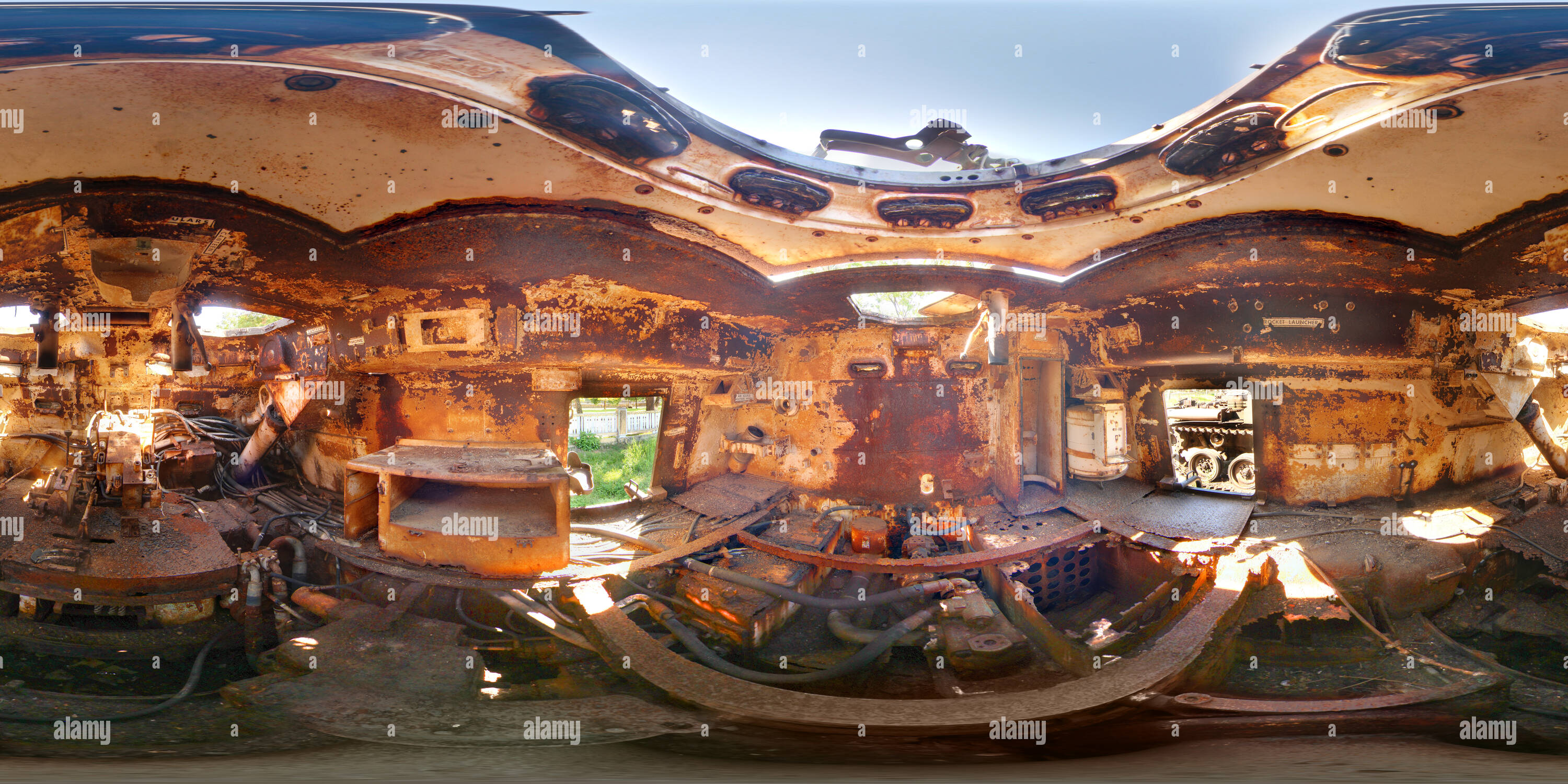 360 °-Ansicht auf Im Wrack der M 88 ARV in der Armee Museum, Farbton ...