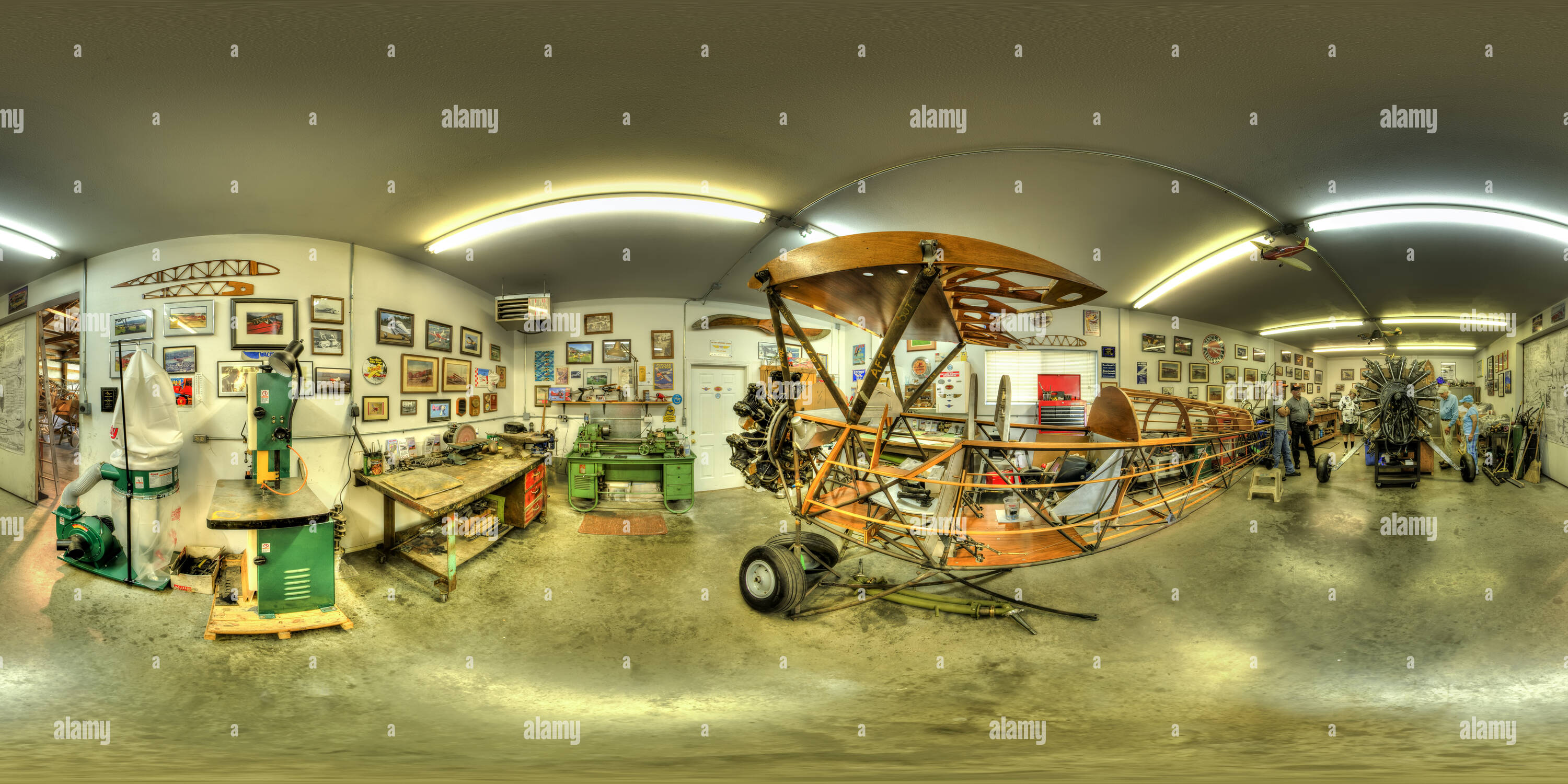 360 °-Ansicht auf North Cascades Oldtimer Fly-In, Waco QFC-2, Skagit ...