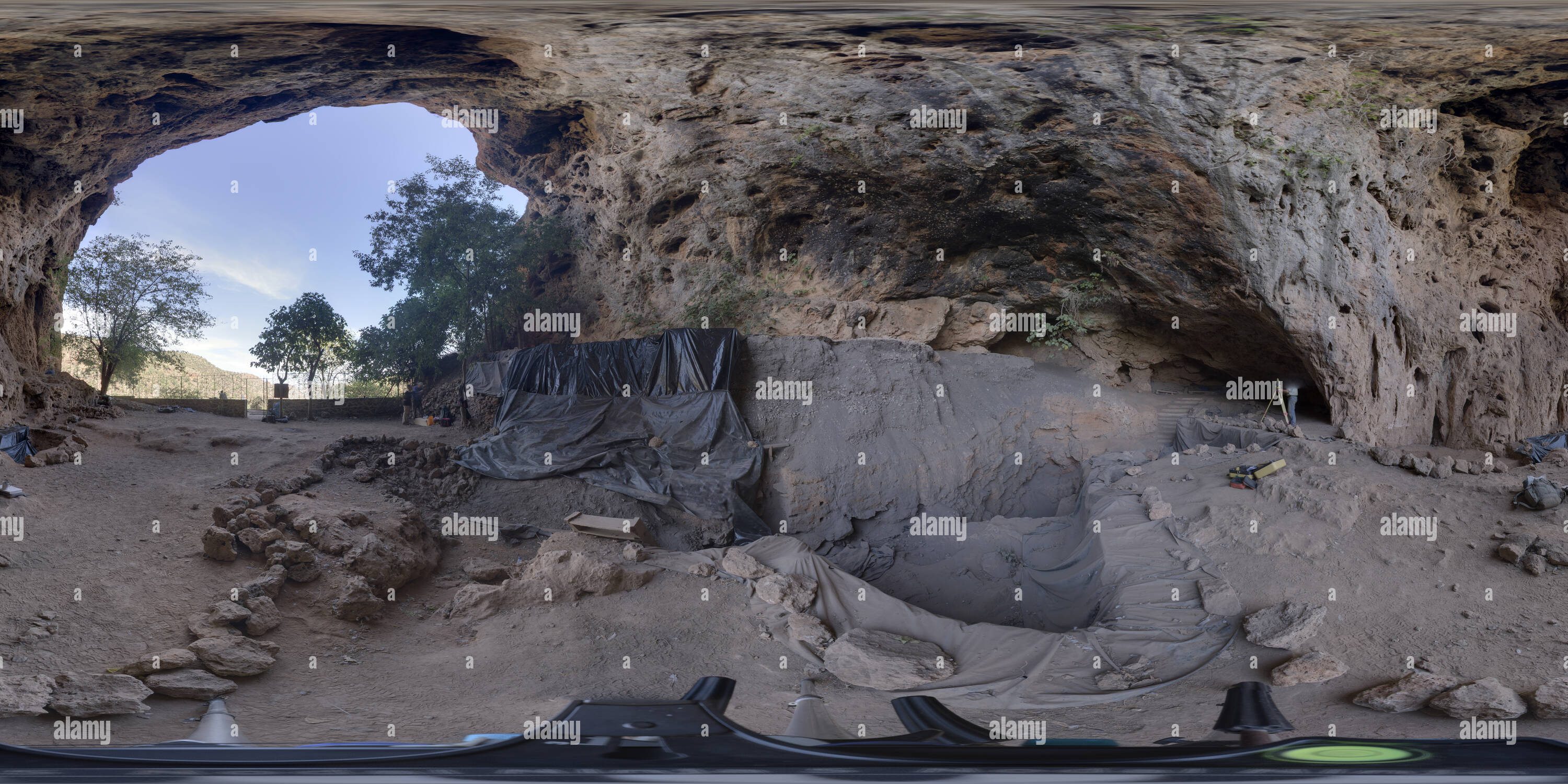 360 °-Ansicht auf Taforalt (oder Grotte des Tauben): Innenansicht von ...