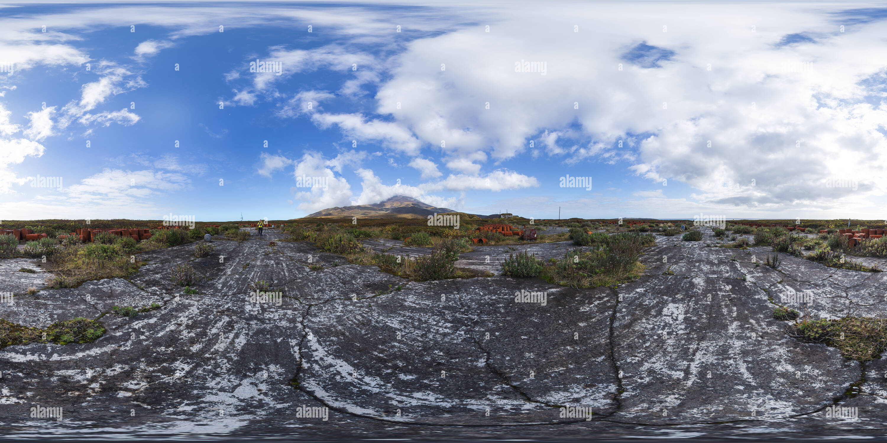 360 °-Ansicht auf Japanische WWII Airfield, Matua Island - Alamy