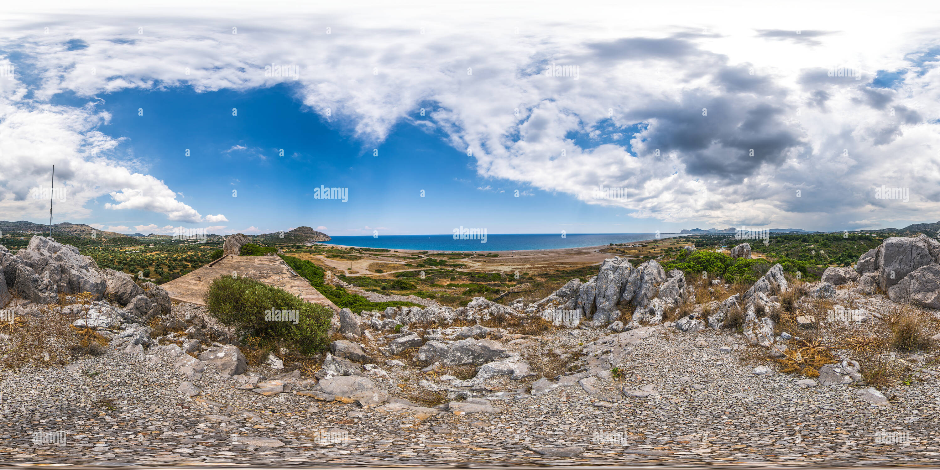 360 °-Ansicht auf Strand von Afandou, Rhodos - Alamy