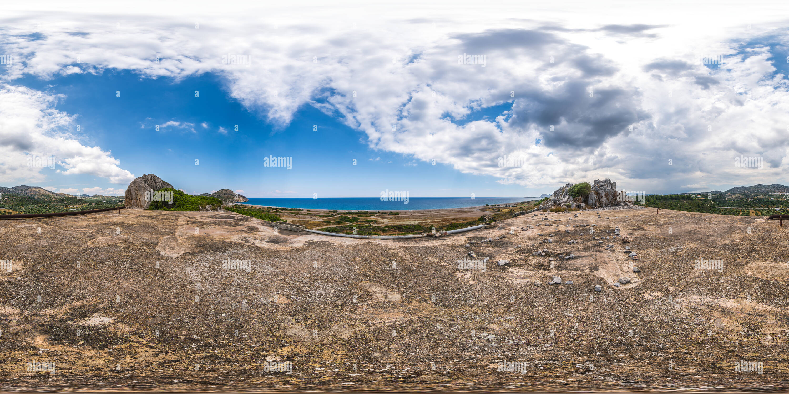 360 °-Ansicht auf Strand von Afandou, Mittelmeer, Rhodos - Alamy