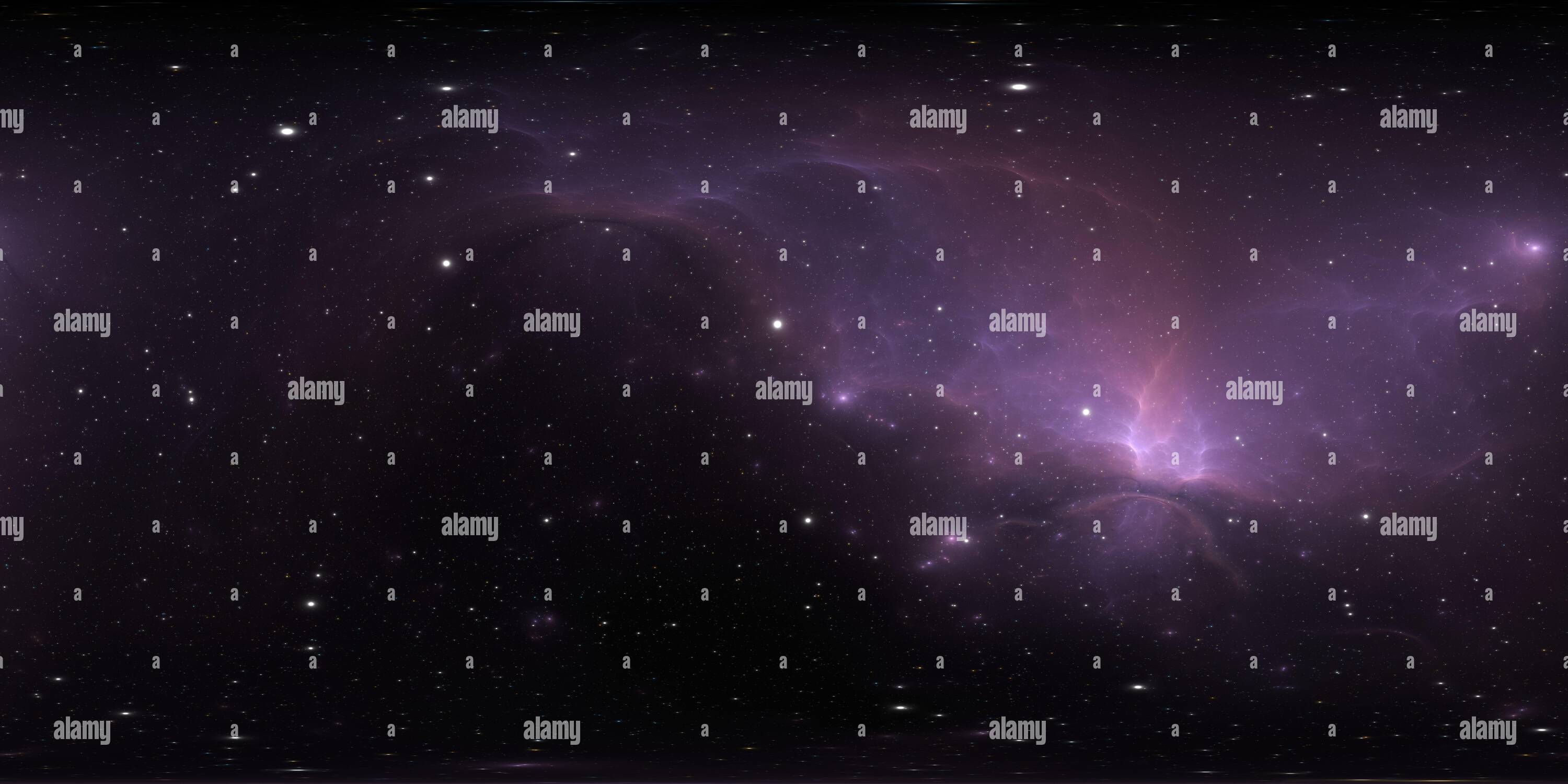 Vista a 360 gradi di sistema stellare a 360 gradi e nebulosa ...