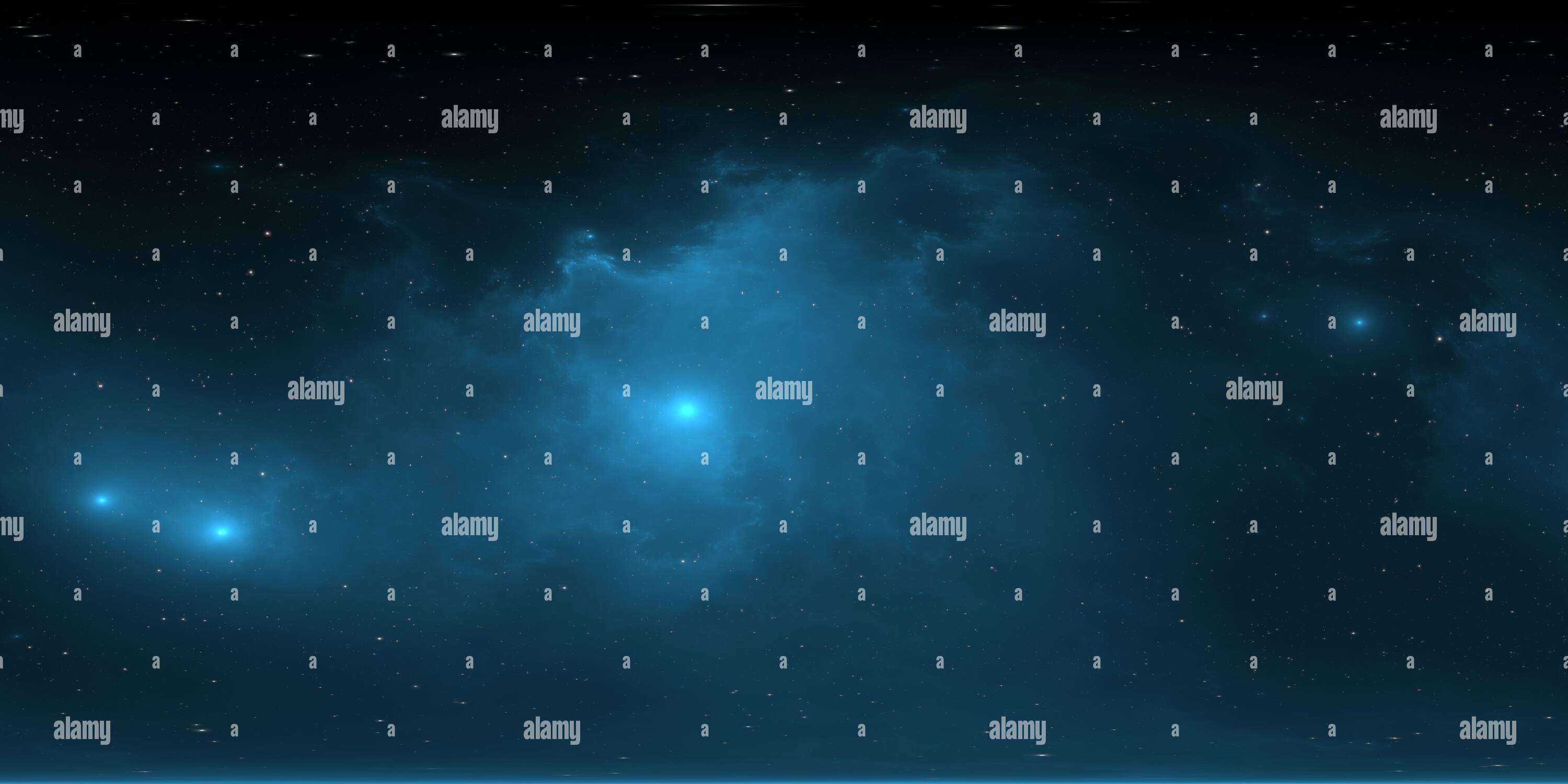 Vista a 360 gradi di sistema stellare a 360 gradi e nebulosa. Panorama ...